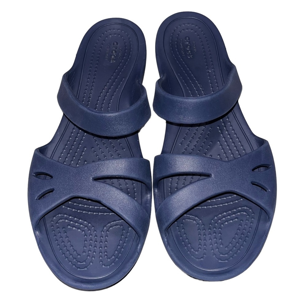 Crocs Navy Blue Kelli Iconic Sandals Slides - Gem